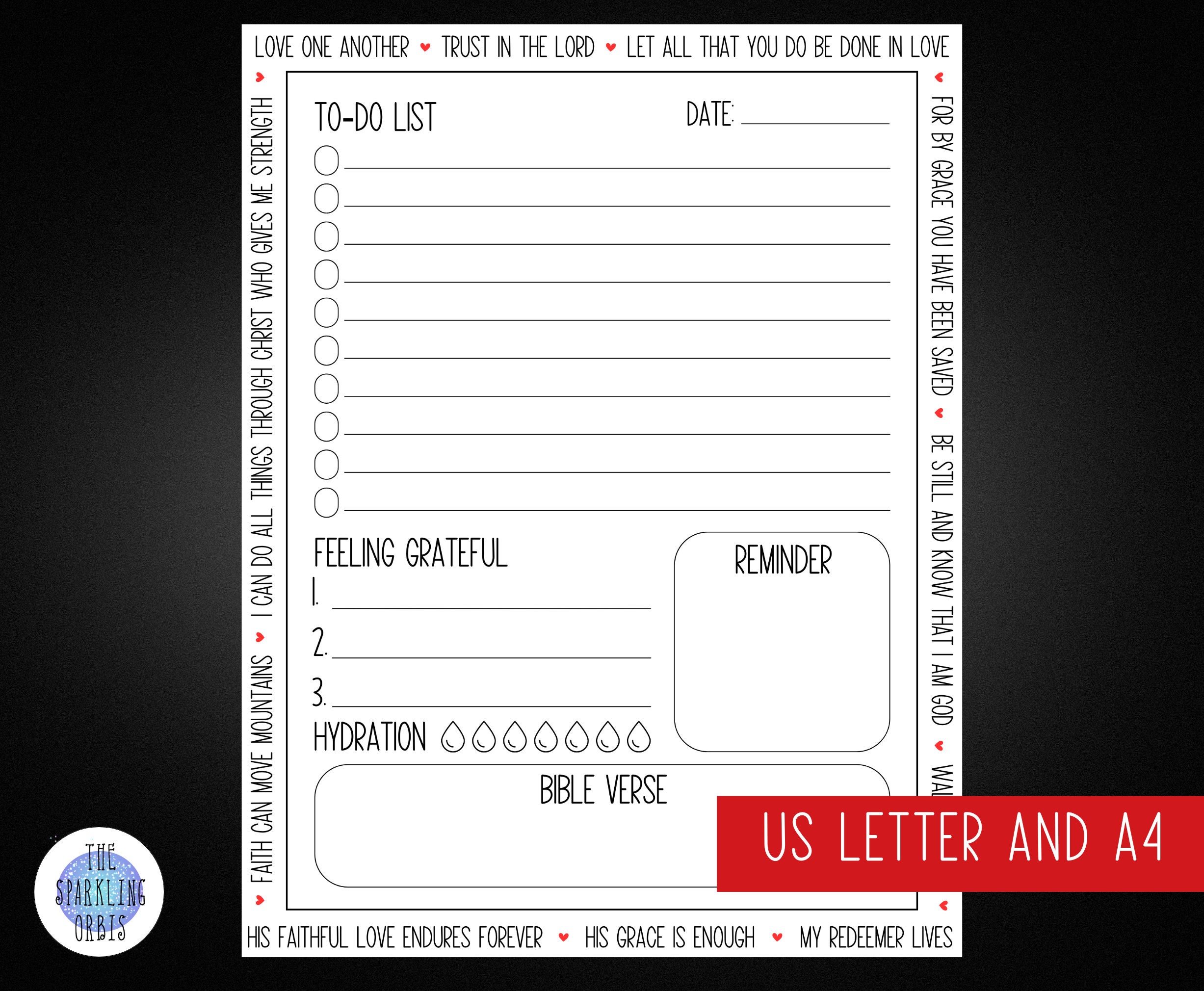 Printable Christian To-do List | Bible Quotes | US Letter and A4 ...