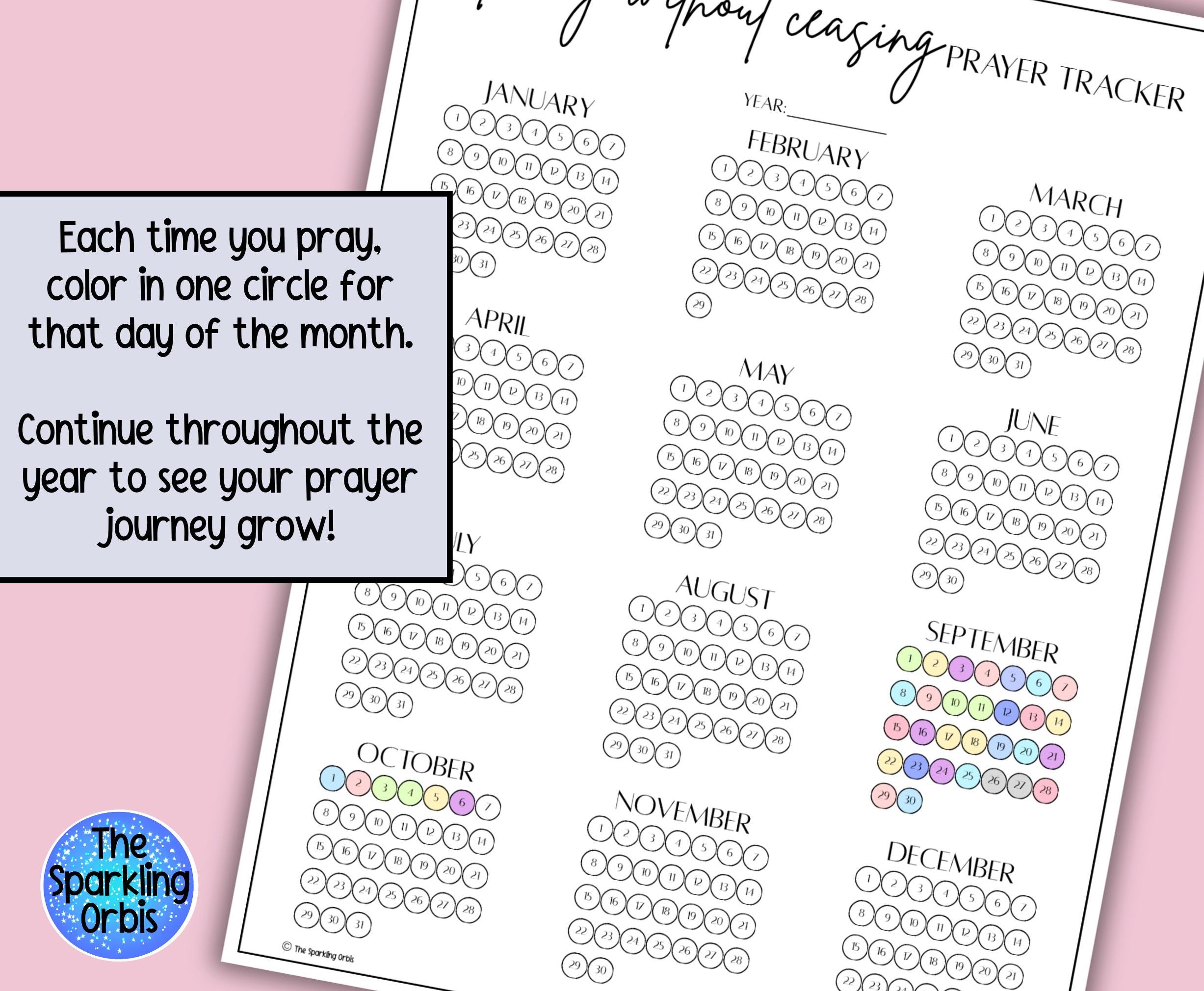 Printable Yearly Prayer Tracker | Christian Habit Tracker | Daily ...