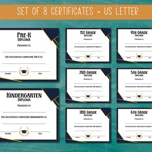 Printable Diplomas for Pre-k to Sixth Grade Graduate Certificates ...