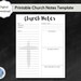 Printable Church Notes Template | Sermon Notes | Church Notes | PDF ...