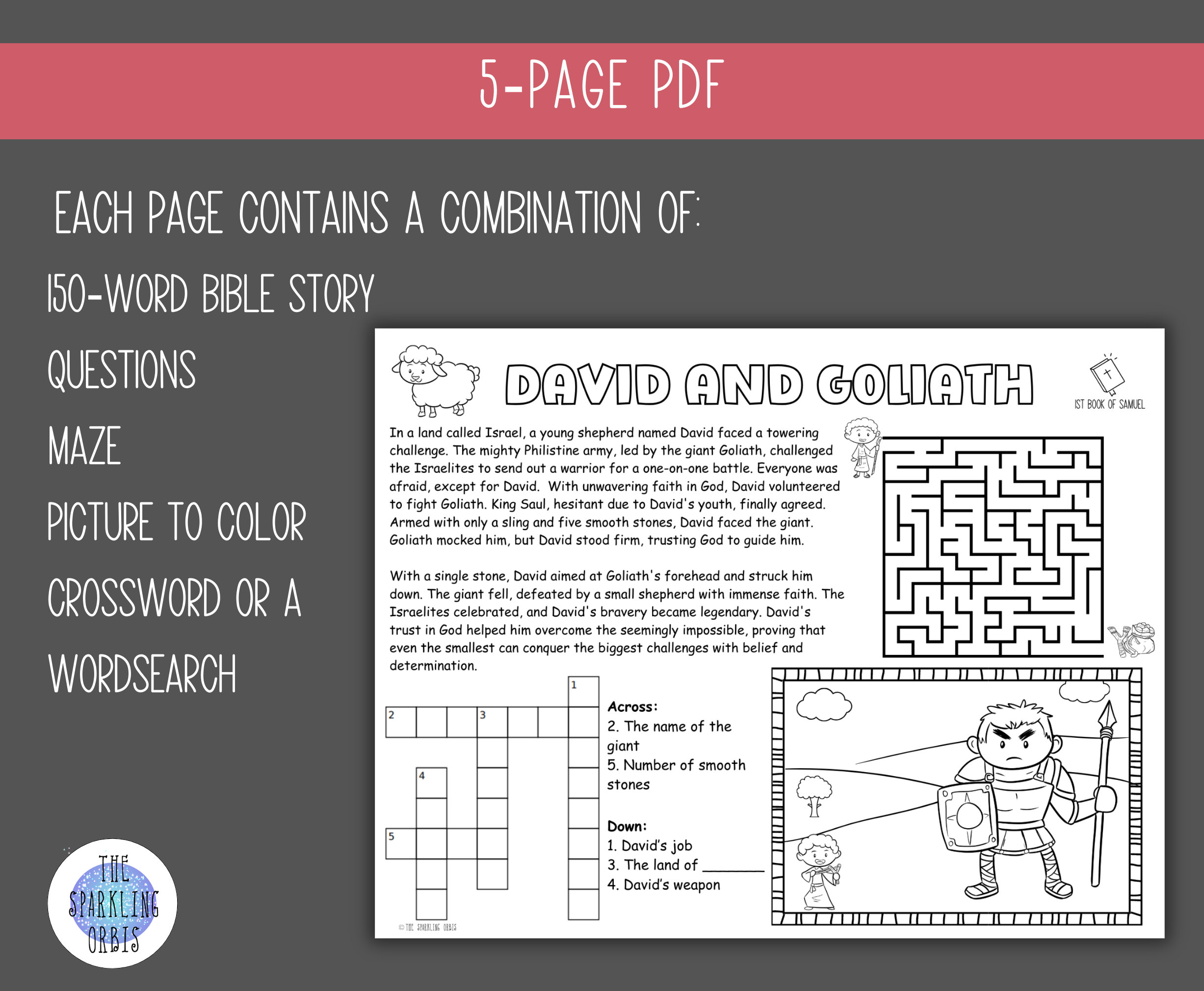 Printable Bible Stories Activity Pages for Sunday School noah, David ...