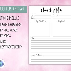 Printable Bible Study, Church Notes, and Prayer List Templates ...