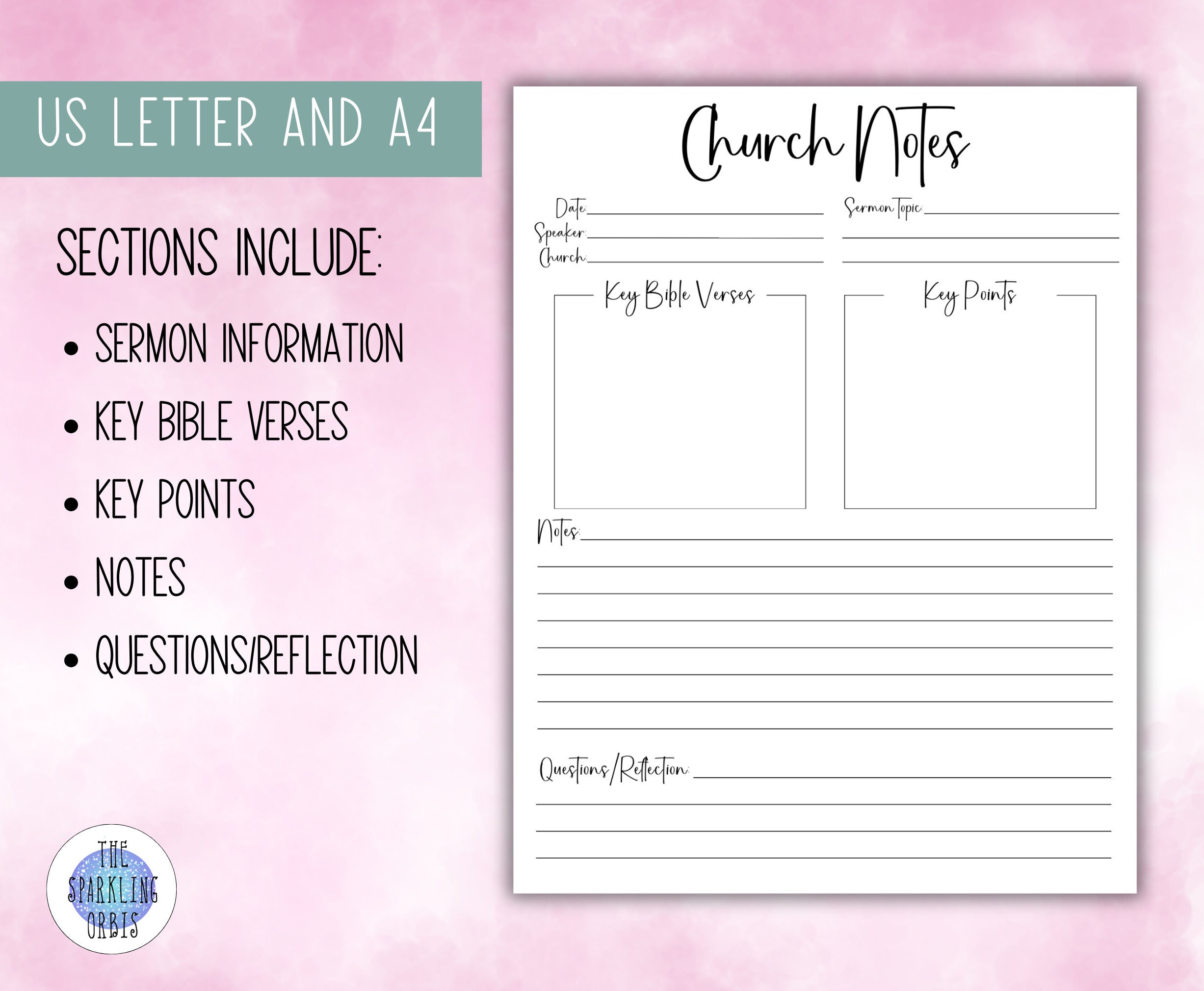 Printable Bible Study, Church Notes, and Prayer List Templates ...