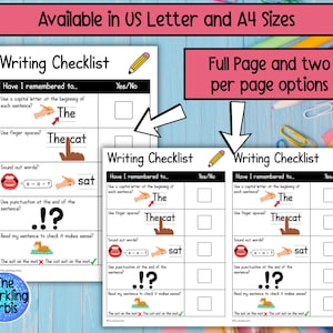Printable Writing Checklist | Kindergarten | Year 1 | Writing Checklist ...