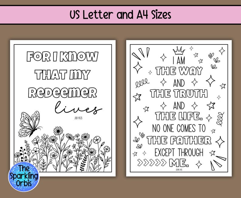 Set of 5 Printable Bible Verse Coloring Pages | Christian Easter ...