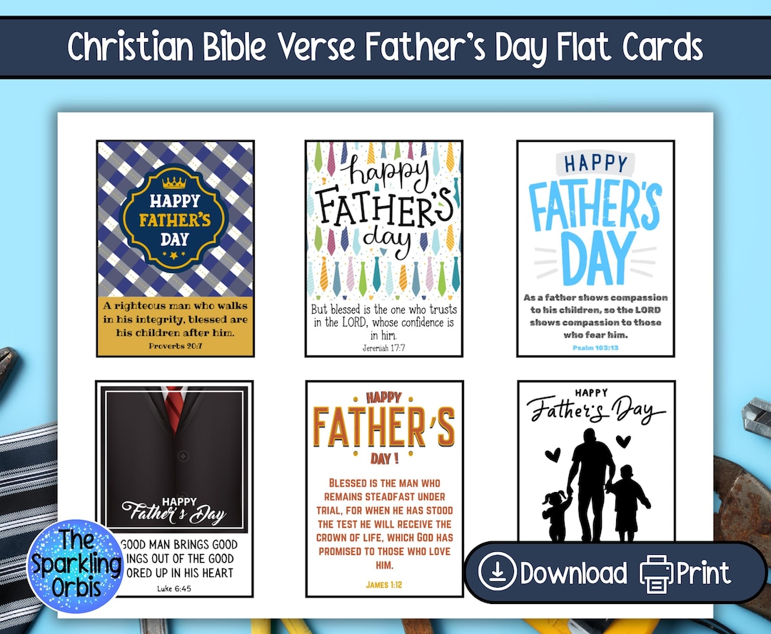 Printable Christian Father's Day Cards: Bible Verse Set (PDF) - Etsy