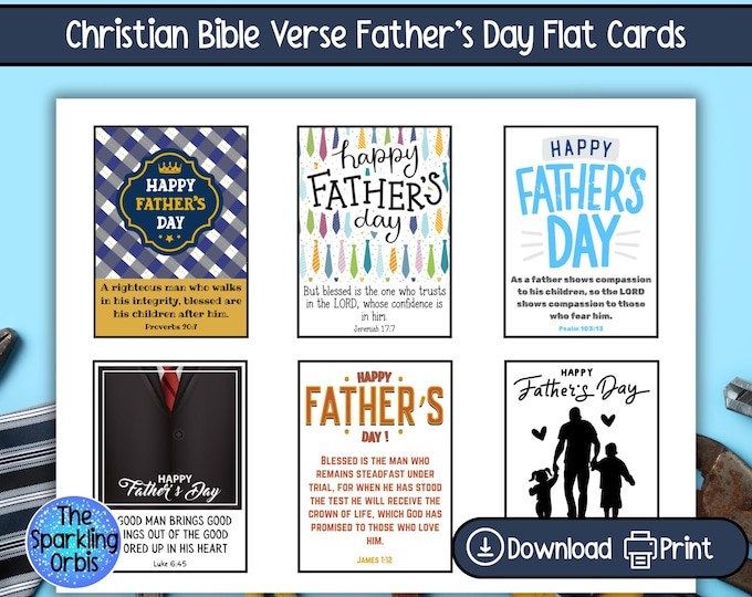 Christian Father's Day Cards Father's Day Printable Bible Verse Cards ...