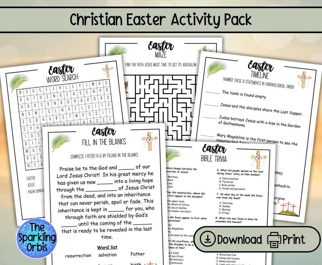 Printable Christian Easter Activities | Scripture Easter Worksheets ...