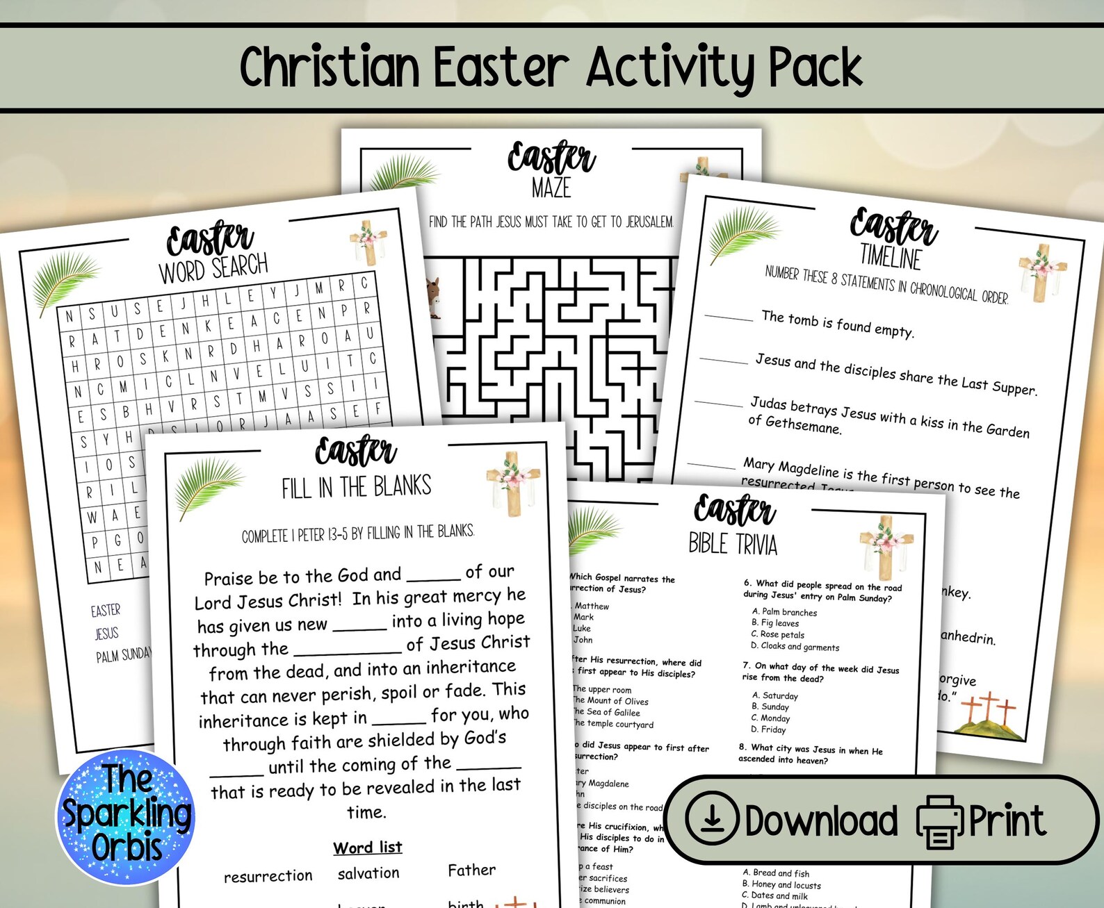 Printable Christian Easter Activities | Scripture Easter Worksheets ...