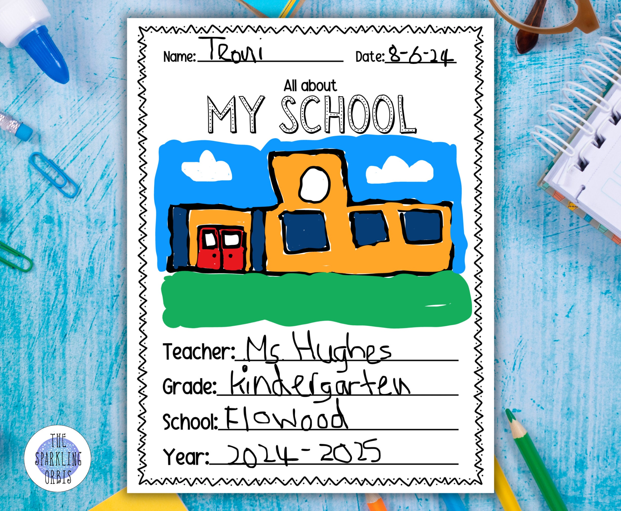 Printable Kindergarten Activity | All About My School | Kindergarten ...