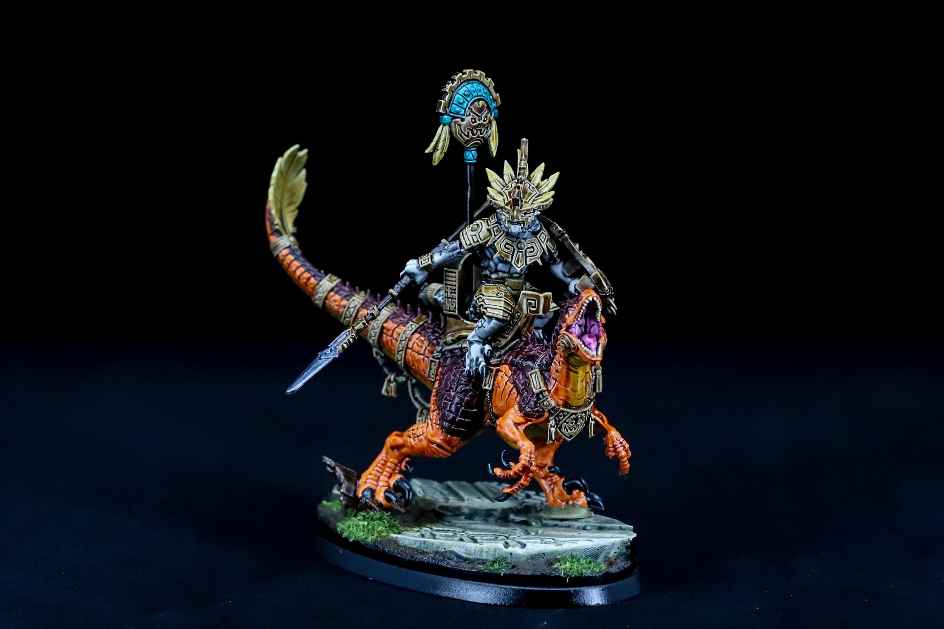 Saurus Scar-veteran on Aggradon - Seraphon - Pro Painted Warhammer: Age ...