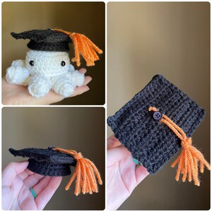 Crochet Mini Graduation Cap Accessory - OCTOPUS NOT INCLUDED, More ...