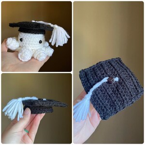 Crochet Mini Graduation Cap Accessory - OCTOPUS NOT INCLUDED, More ...