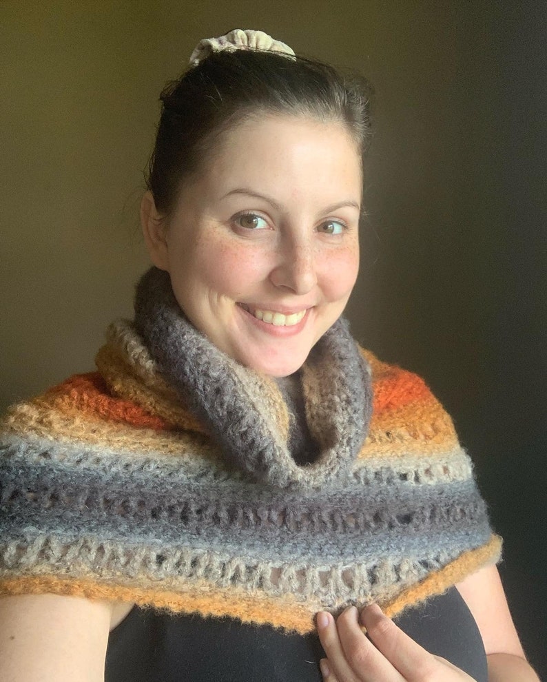 Crochet Orange Multi Capelet/infinity Scarf - Etsy