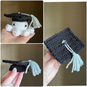 Crochet Mini Graduation Cap Accessory - OCTOPUS NOT INCLUDED, More ...