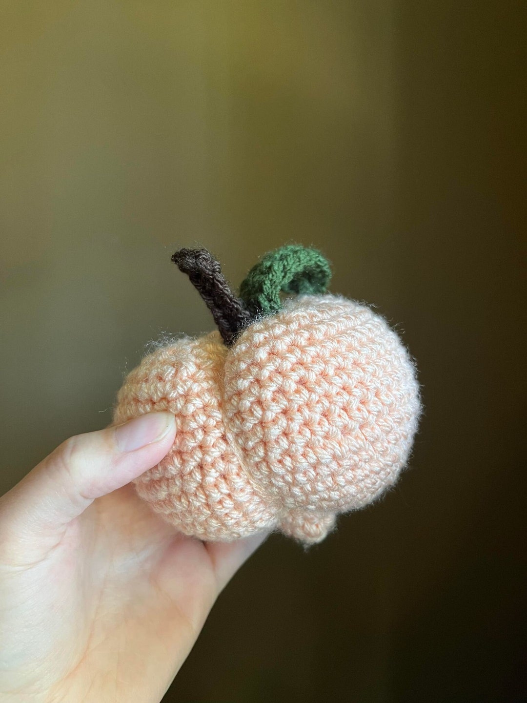 Crochet Stuffed Peach Amigurumi - Etsy