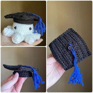 Crochet Mini Graduation Cap Accessory - OCTOPUS NOT INCLUDED, More ...