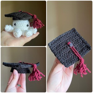Crochet Mini Graduation Cap Accessory - OCTOPUS NOT INCLUDED, More ...