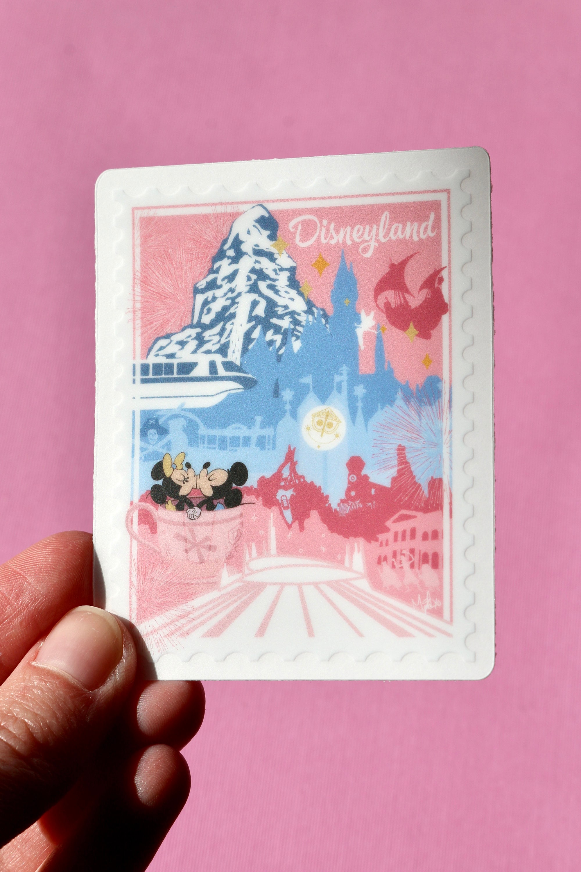 Disneyland Postage Stamp Sticker, Disneyland Sticker, Disney Sticker ...