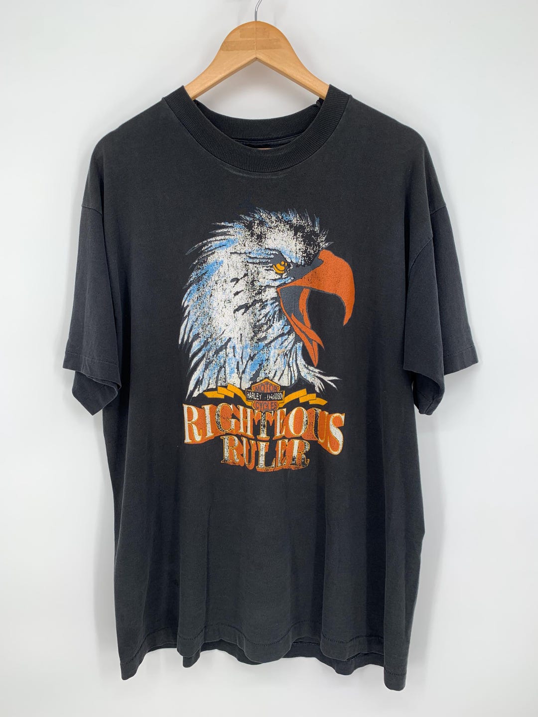 Vintage Harley Davidson Righteous Ruler Tee, Size XL, Single Stitch, Made in USA, Excellent ...