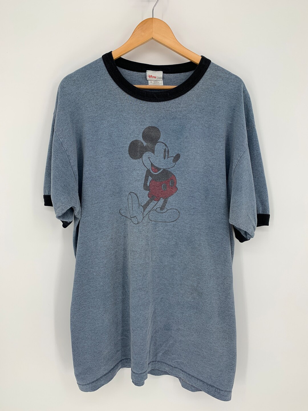 Vintage 90's Disney Mickey Mouse Ringer Tee, Size XL, Made in USA ...