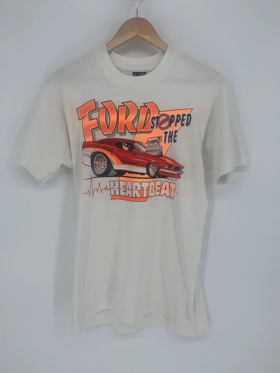 Vintage Ford Hot Rod Muscle Car Heartbeat Tee, Excell… - Gem