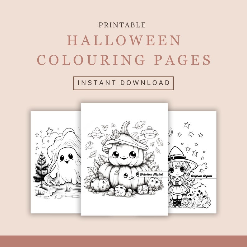 Instant Download: 20 Printable Halloween Colouring Pages Spooky Kids ...