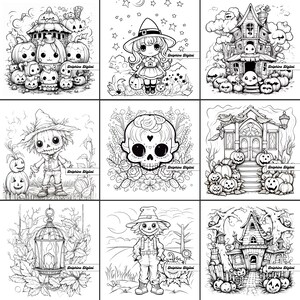 Instant Download: 20 Printable Halloween Colouring Pages Spooky Kids ...