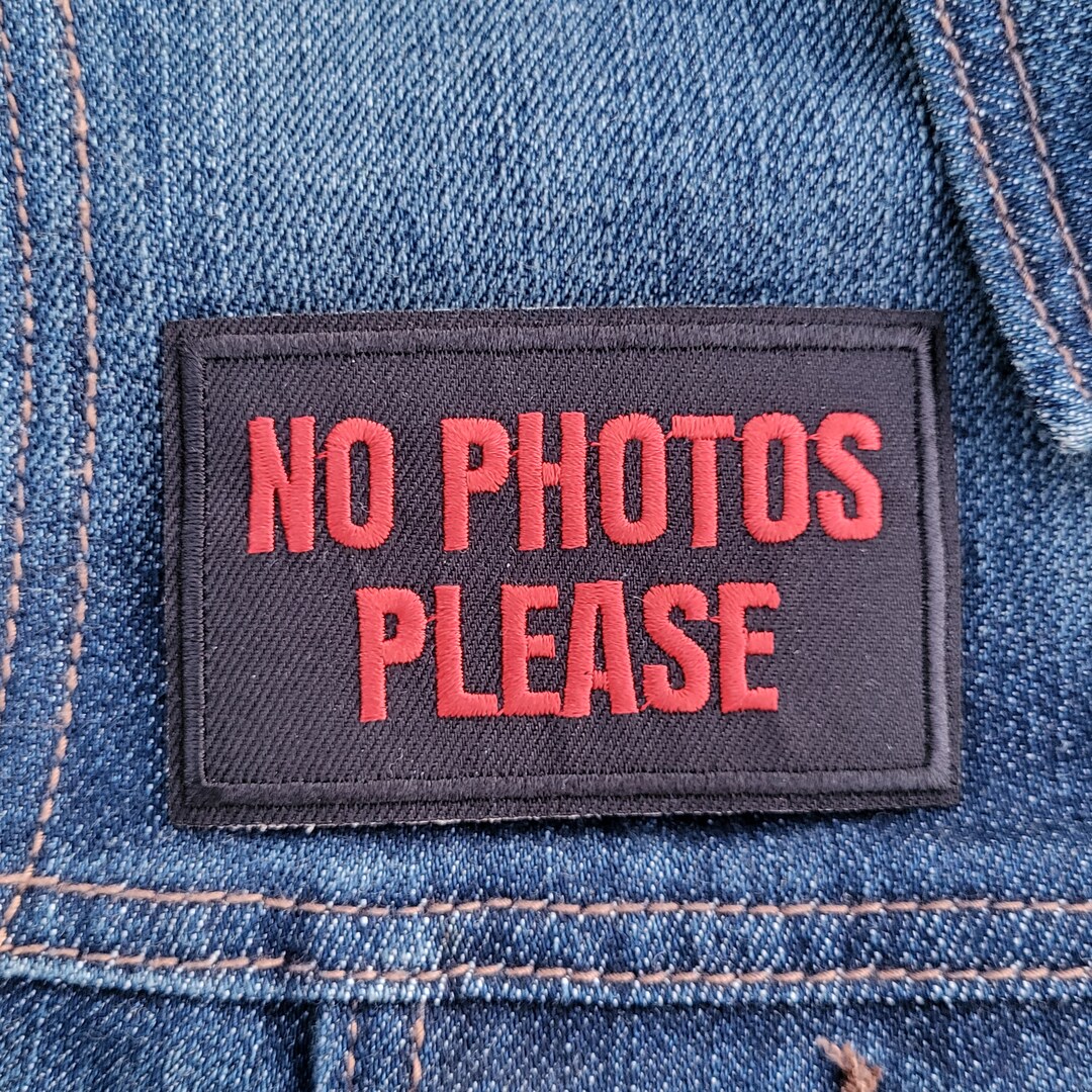 No Photos Please Funny Humor Quote Black Iron on Patch - Etsy