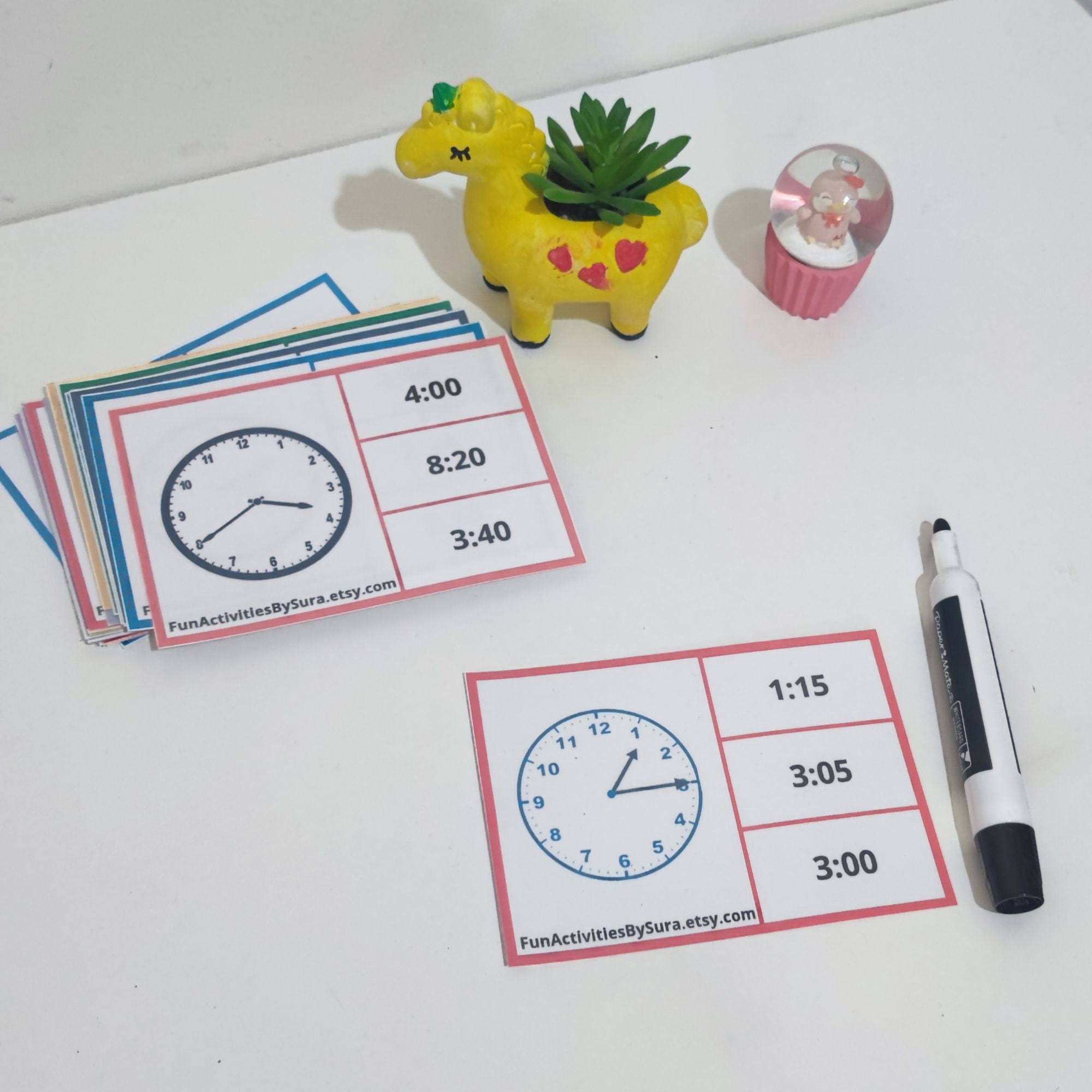 Telling Time Clip Cards Activities , Clock Activity, Tell the Time ...