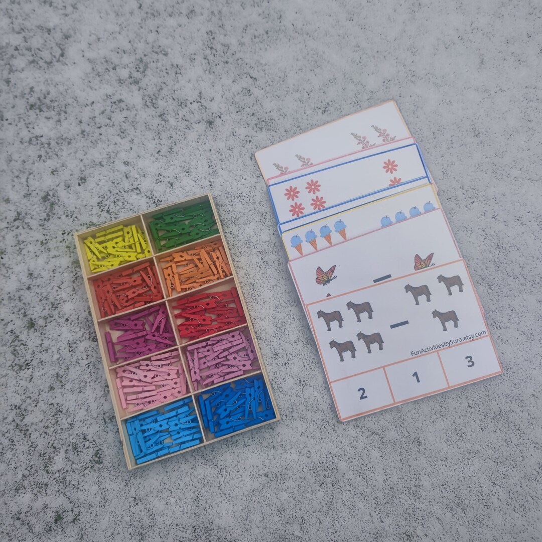 Subtraction Clip Cards Activity, Learn to Subtract, Maths Activity ...
