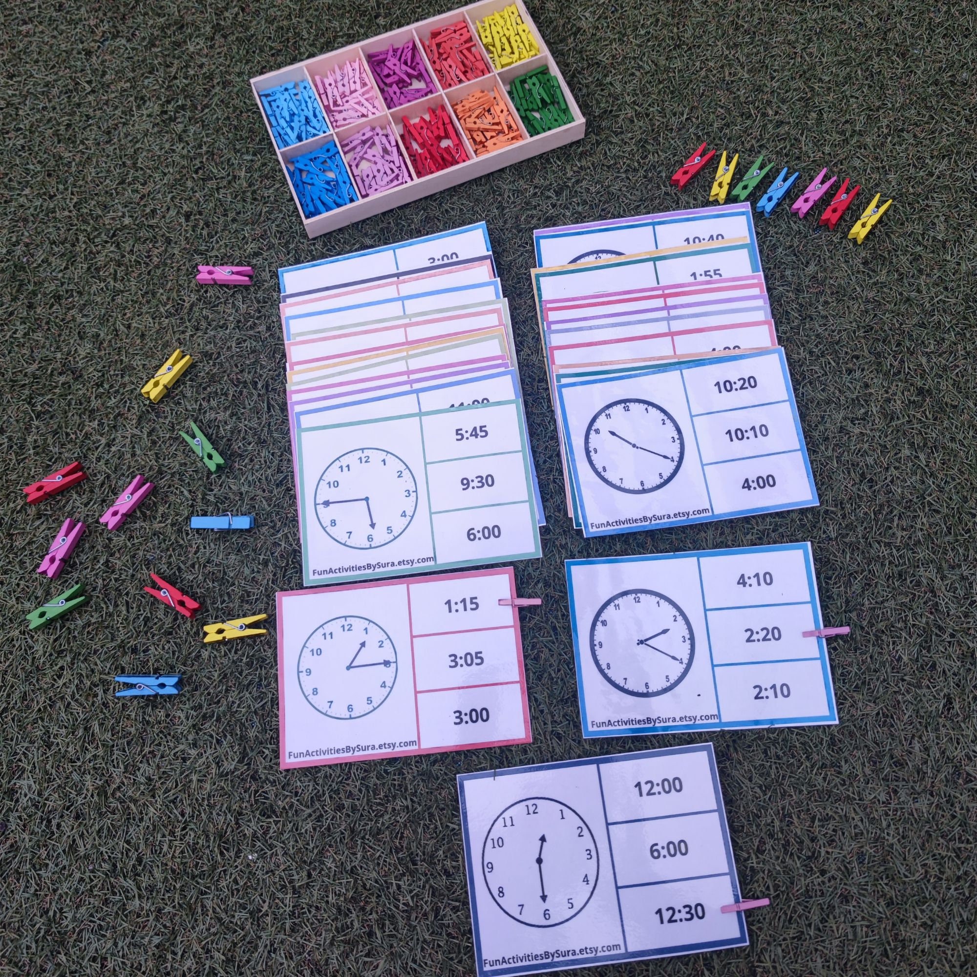 Telling Time Clip Cards Activities , Clock Activity, Tell the Time ...