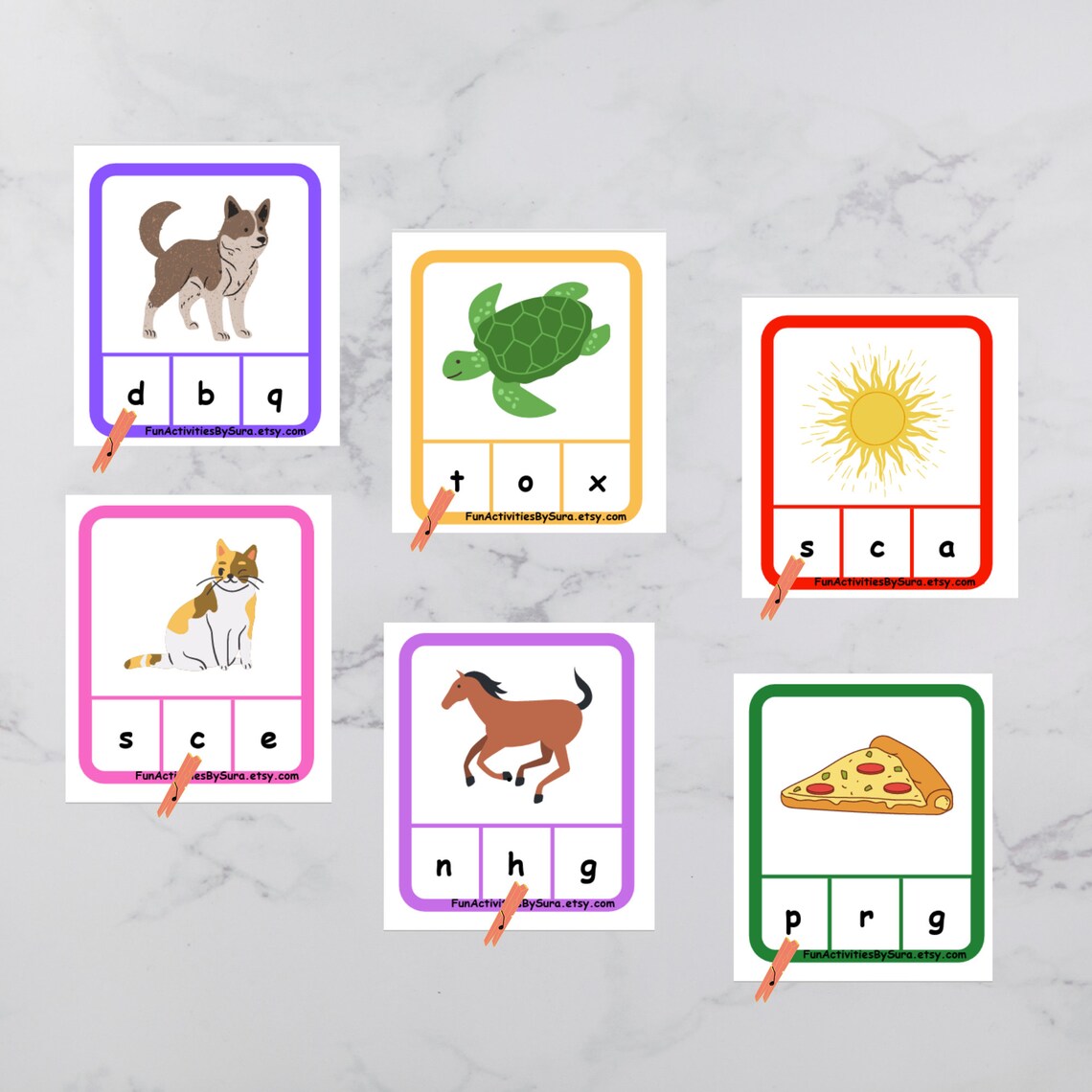 Alphabet Matching Game: Initial Sound Clip Cards (PDF Download) - Etsy