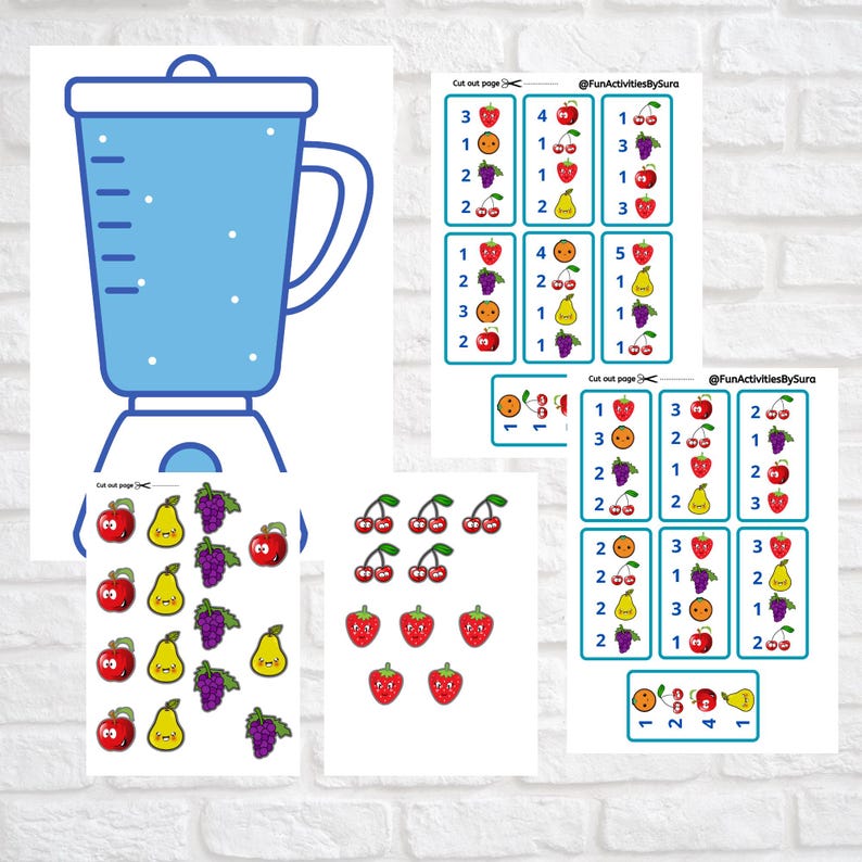 Fruit Blender Math Game: Preschool Counting Activity (digital Download ...