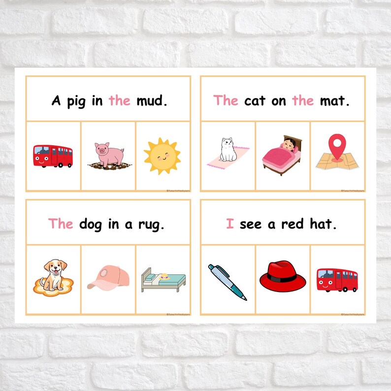 Phonics Reading Sentences Clip Cards: Montessori Learn to Read (digital ...