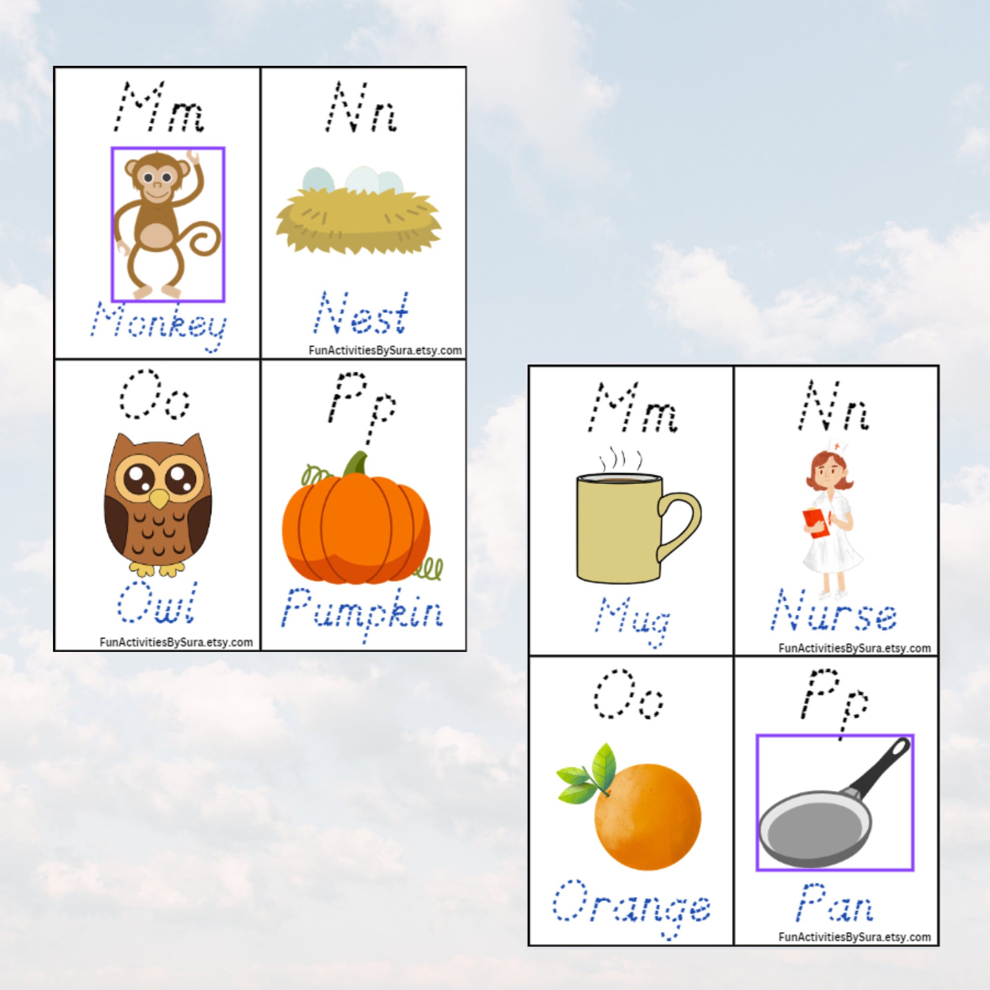 Alphabet Tracing Cards, Alphabet Flash Cards, Tracing Flashcards ...