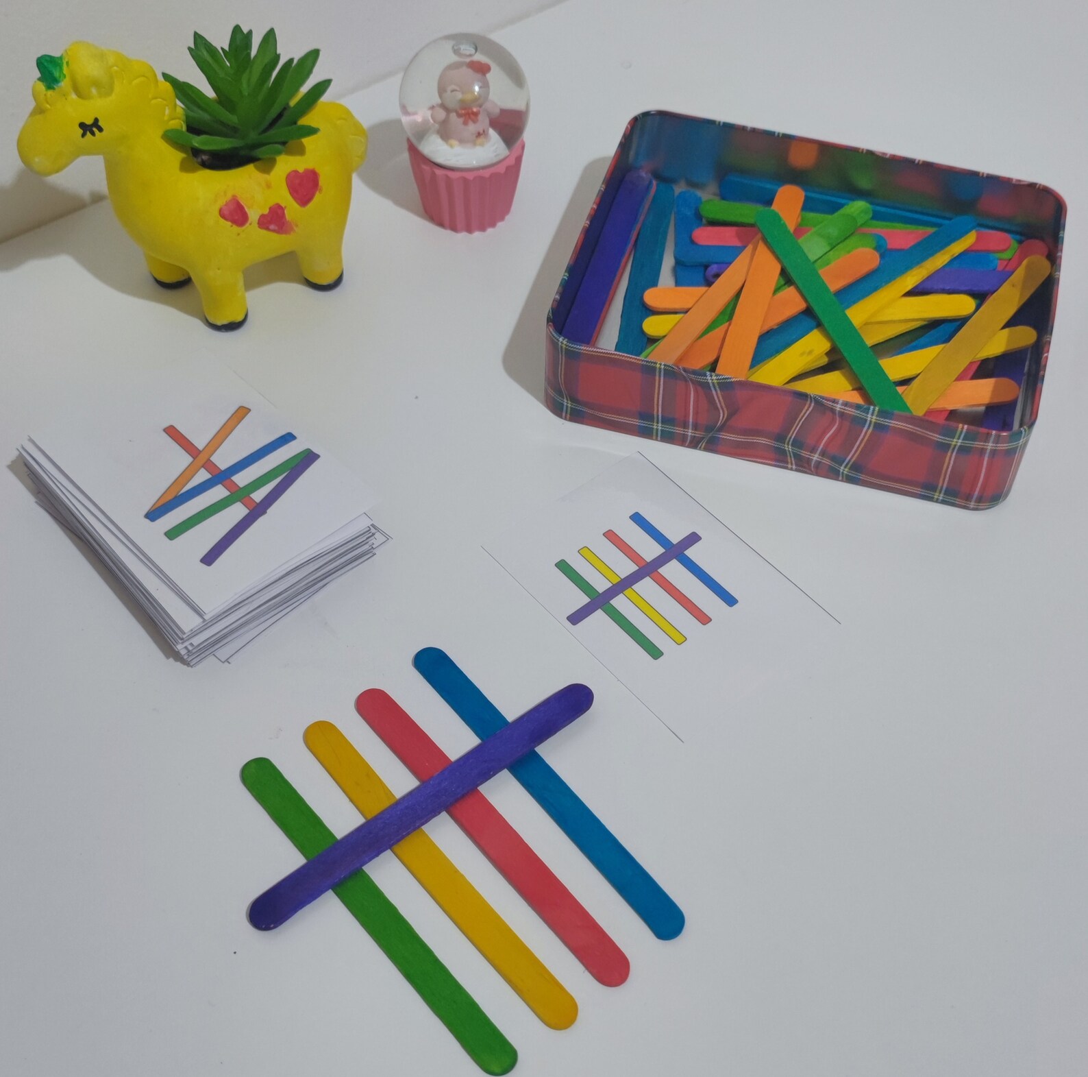 Popsicle Sticks Patterns Matching Cards, Printable Preschool Activities ...