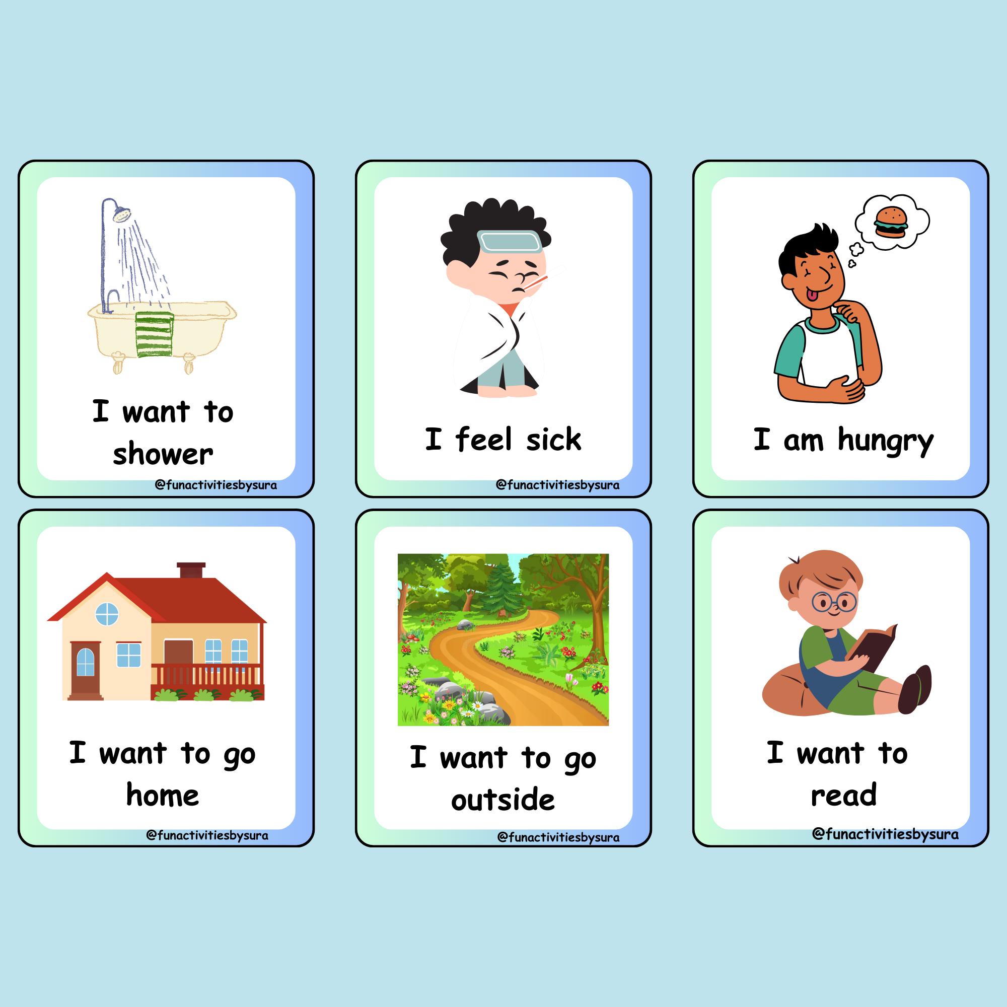 Communication Speech Flash Cards, Instant Download Special Needs ...