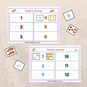 Count and Match Preschool Activity, Printable Numbers Matching, Toddler ...