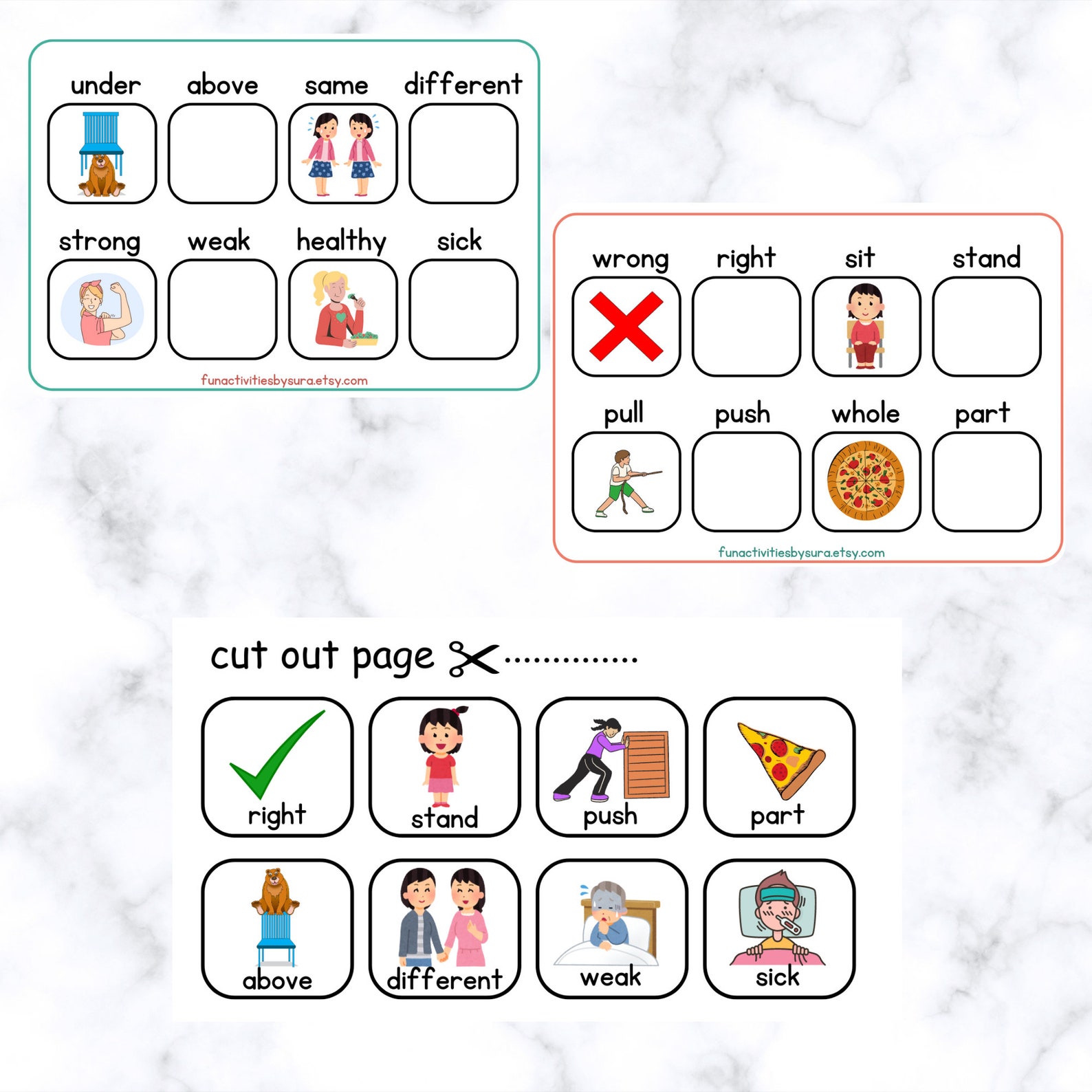 Opposite Words Matching Book, Learn Opposites, Opposite Worksheet ...