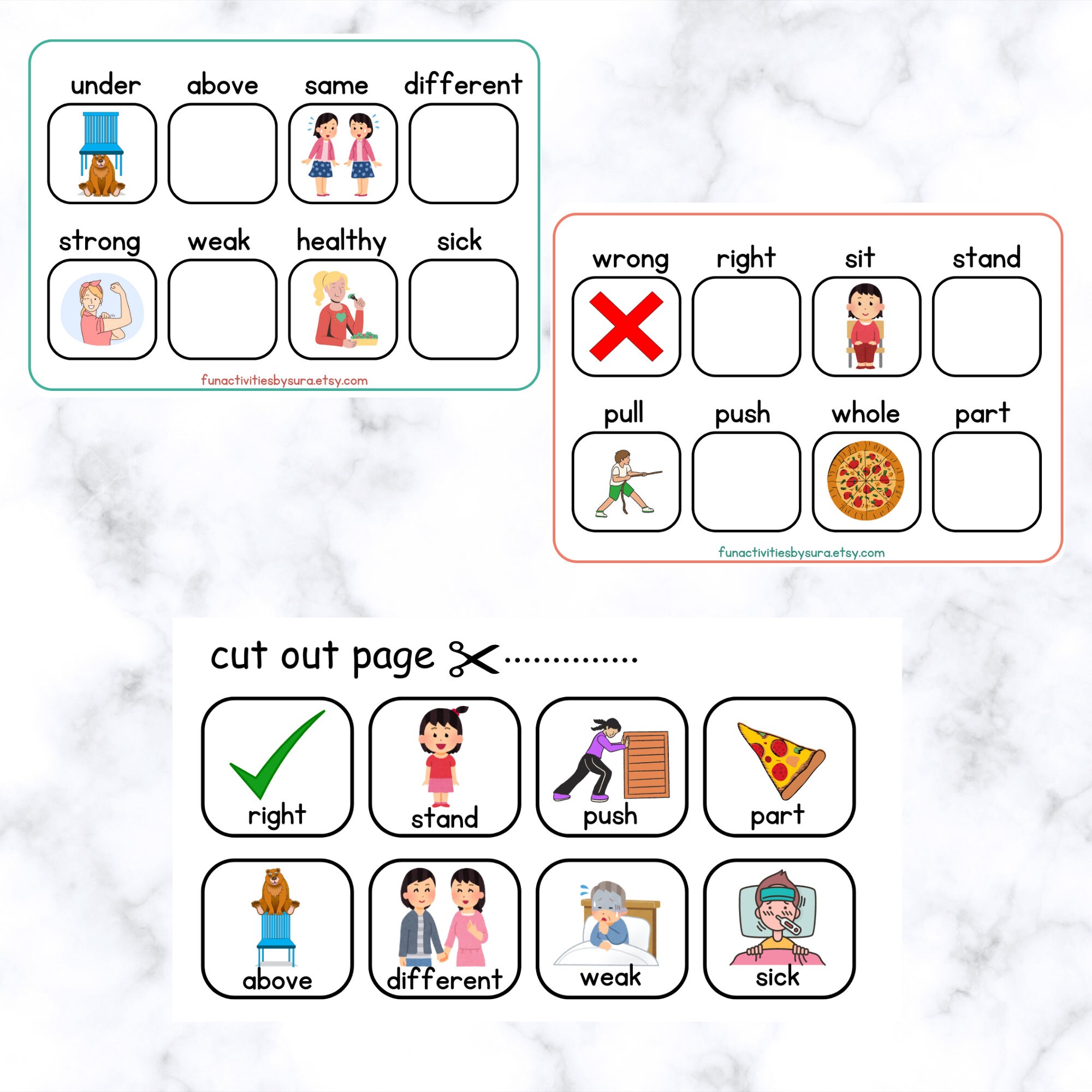 Opposite Words Matching Book, Learn Opposites, Opposite Worksheet ...