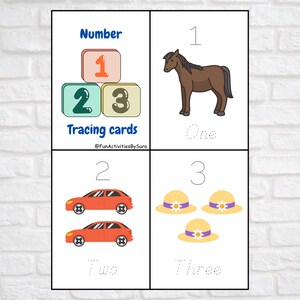 Number Tracing Flashcards 1-20, Printable, Counting, Learn Numbers ...