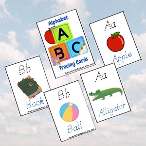 Alphabet Tracing Cards, Alphabet Flash Cards, Tracing Flashcards ...