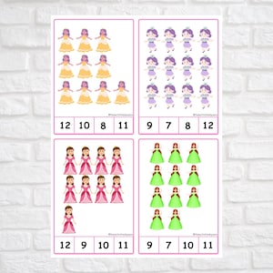 Princess Count and Clip Cards 1-20, Preschool Math Numbers Activities ...