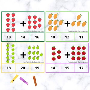 Addition Clip Cards: Montessori Math Activity (PDF Download) - Etsy
