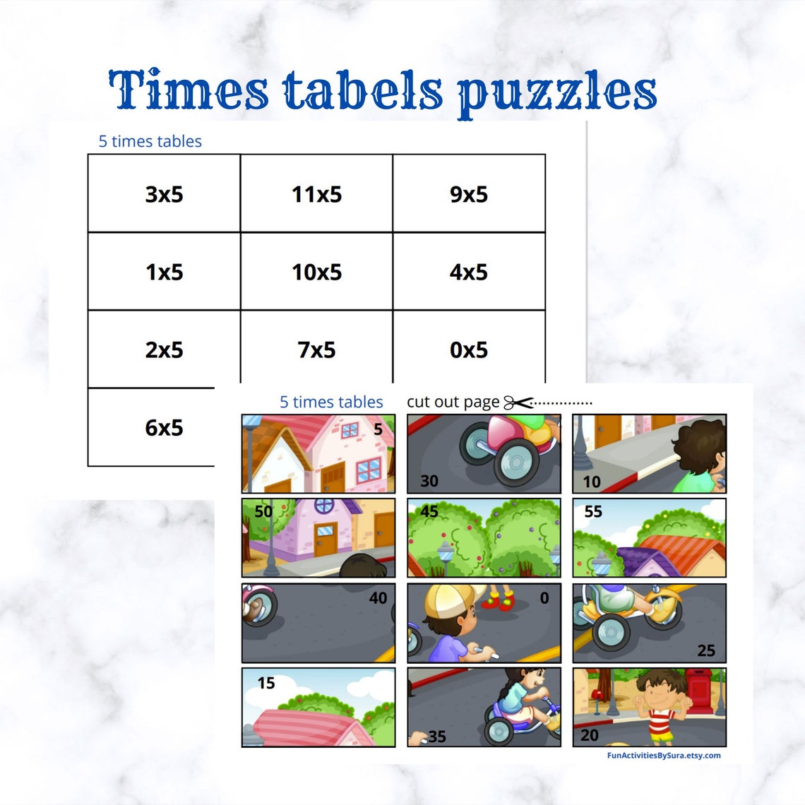 Times Tables Puzzles Practice Activity, Printable Puzzles, Activity ...