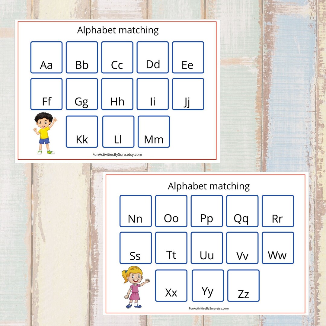 Alphabet Matching Activity Sheets busy Binder Pages Learning - Etsy