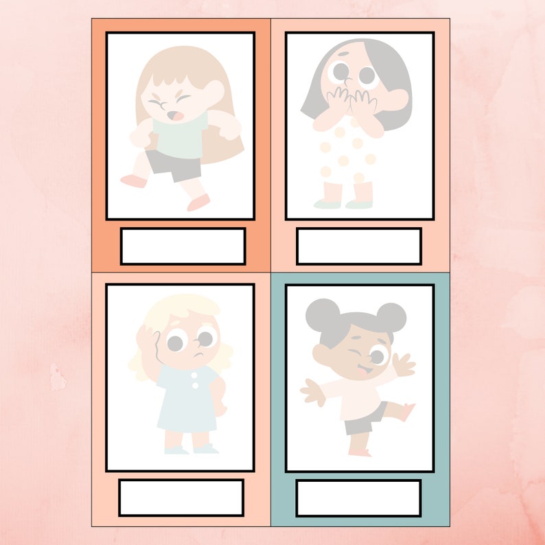 Emotions Cards for Children, Feelings Matching Cards, Printable ...