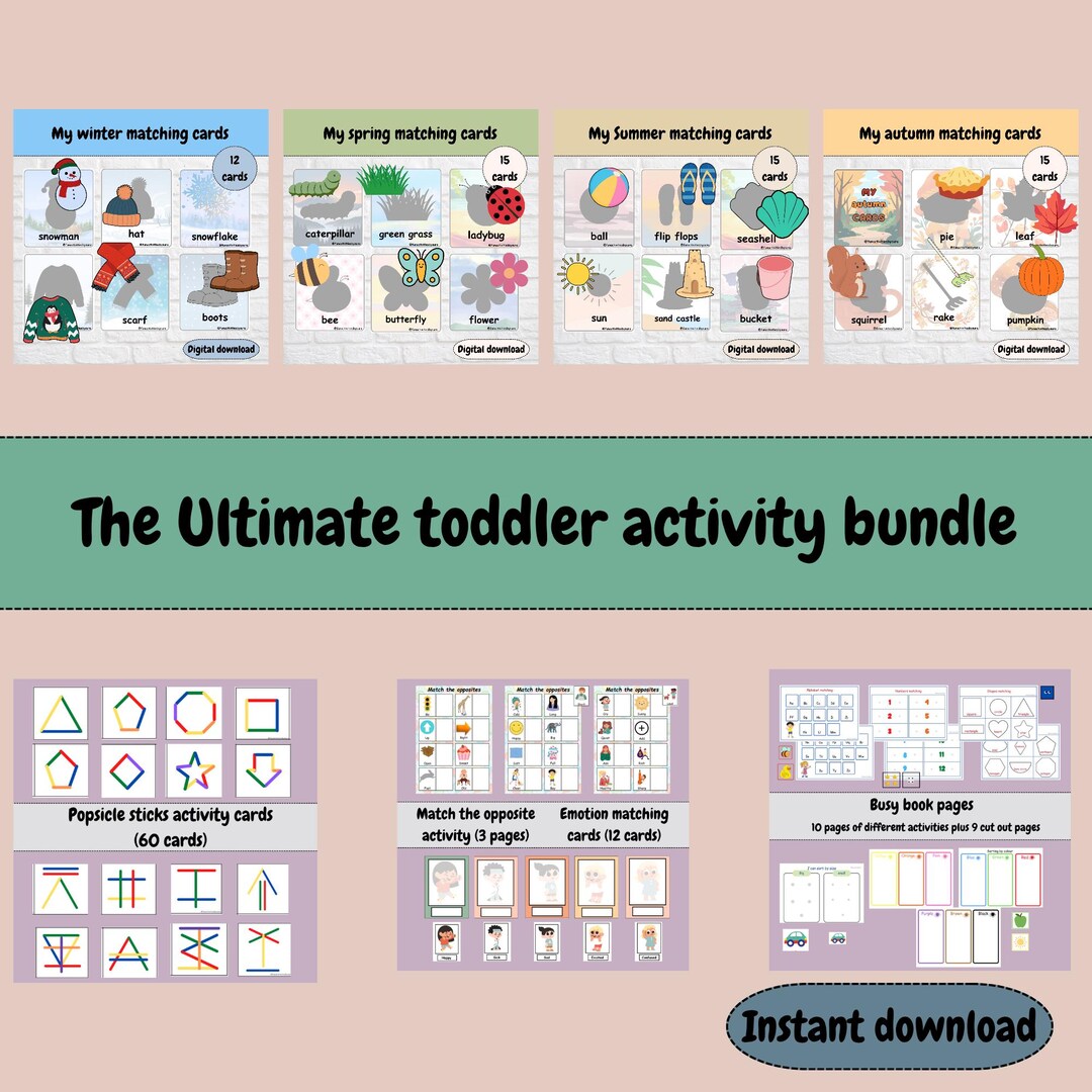 The Ultimate Toddlers Activity Bundle, Busy Book Pages, Activity Cards ...