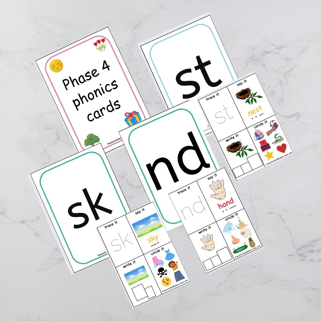 Phase 4 Phonics Cards, Phonics, Learning Phonics, Homeschooling, Early ...